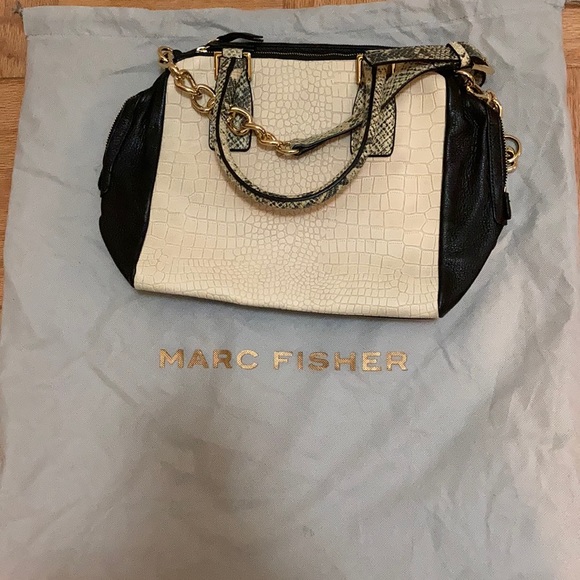 Marc Fisher | Bags | Marc Fisher Cream And Black Bag | Poshmark